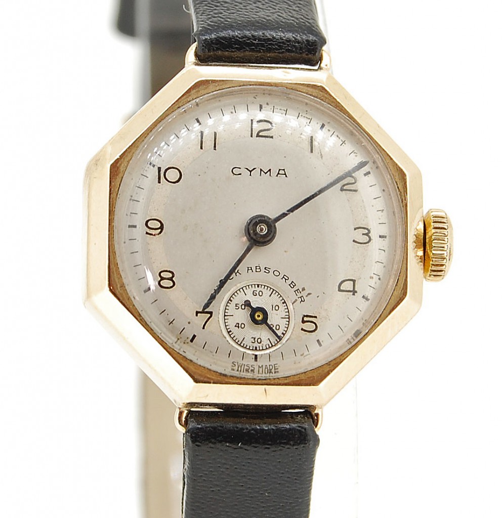 Ladies Vintage 9ct Gold Mechanical Watch by Cyma, Hallmarked 1948 ...