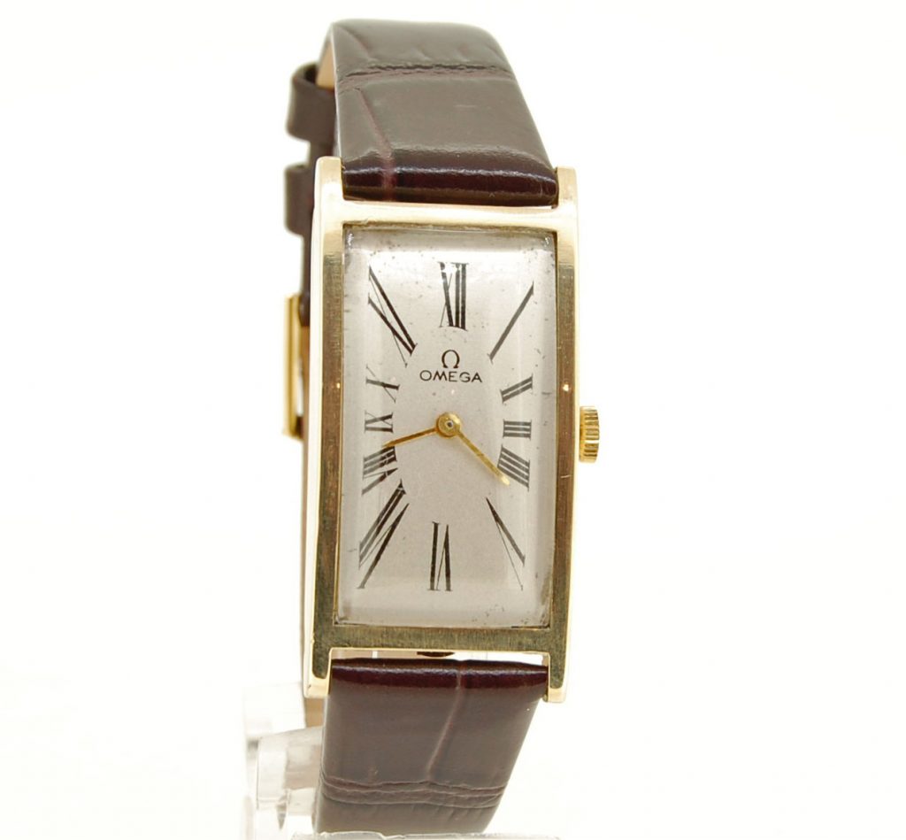 Mid Size Automatic 14k Gold Omega Tank, Circa 1970 – Krafft Jewellers